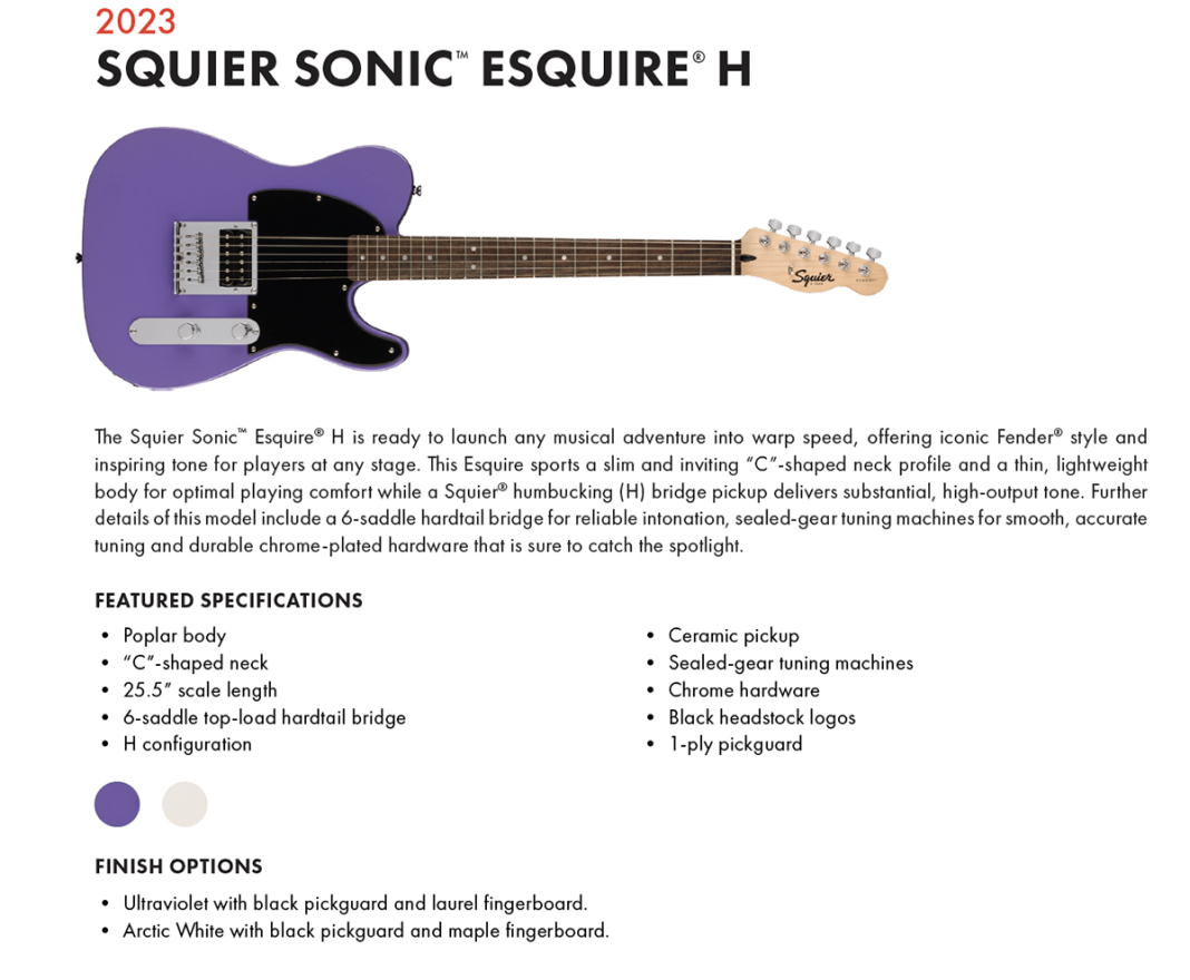 Fender Unveils Squier Sonic Series | Music Instrument News